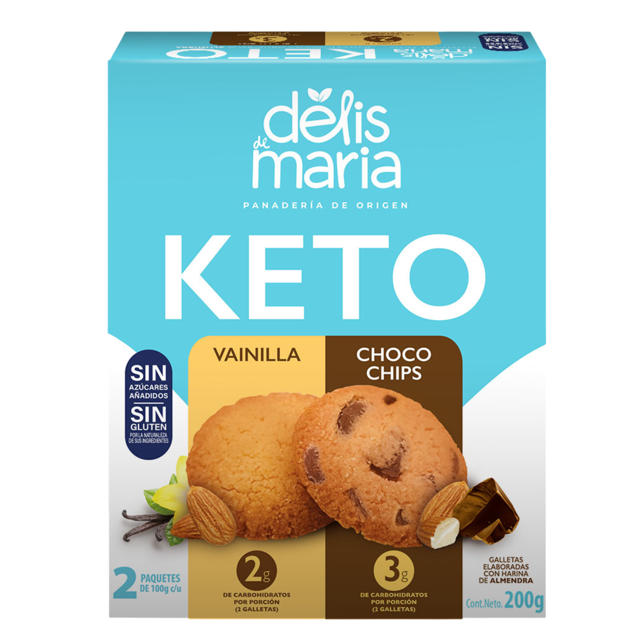 Galleta Keto Vainilla & Chocochips - Delis de Maria